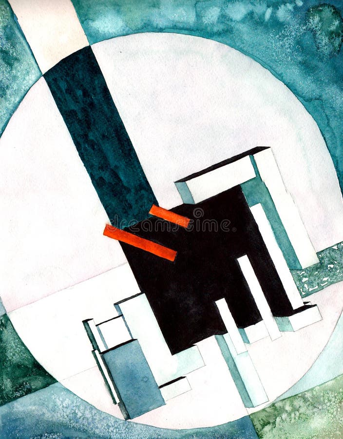 Abstract Composition Based on a Black Square Stock Illustration ...