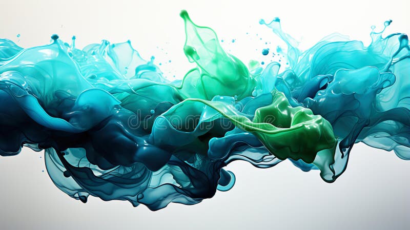 Blue and Green Paint Splash in the Water Stock Photo - Image of liquid ...