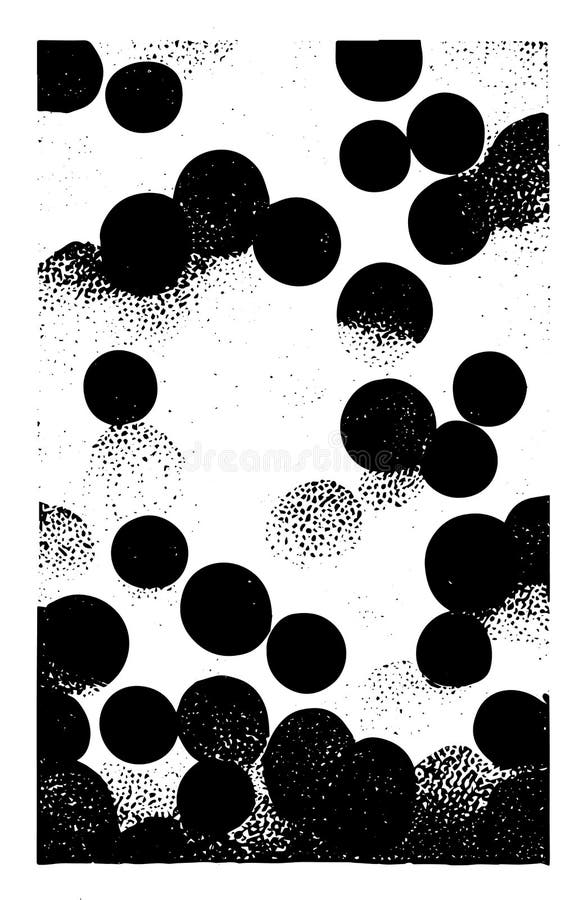Abstract Composition of Black Circles and Dots, Vector Illustration ...