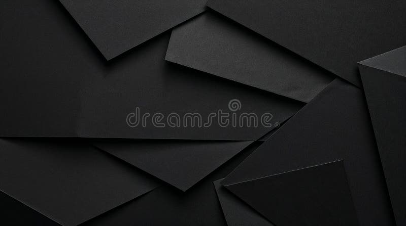 Abstract Composition of Black Paper Sheets Creating Geometric Shapes ...