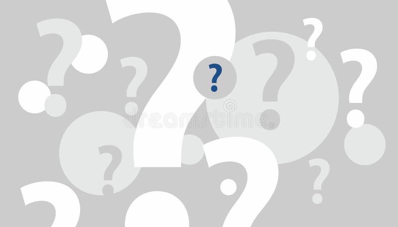Abstract Composition with Black and White Circles and Question Marks ...