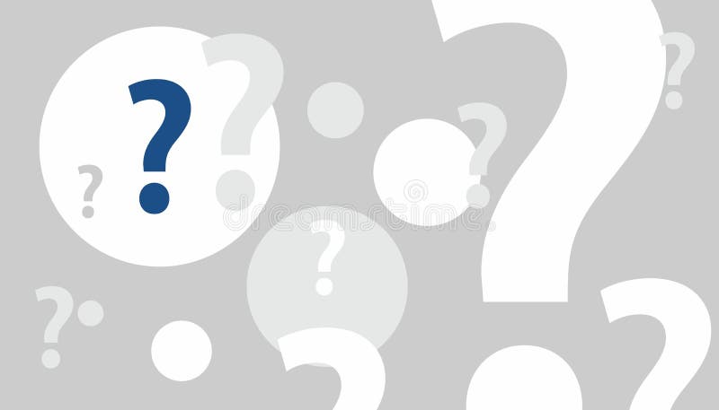 Abstract Composition with Black and White Circles and Question Marks ...