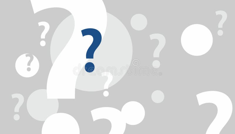 Abstract Composition with Black and White Circles and Question Marks ...