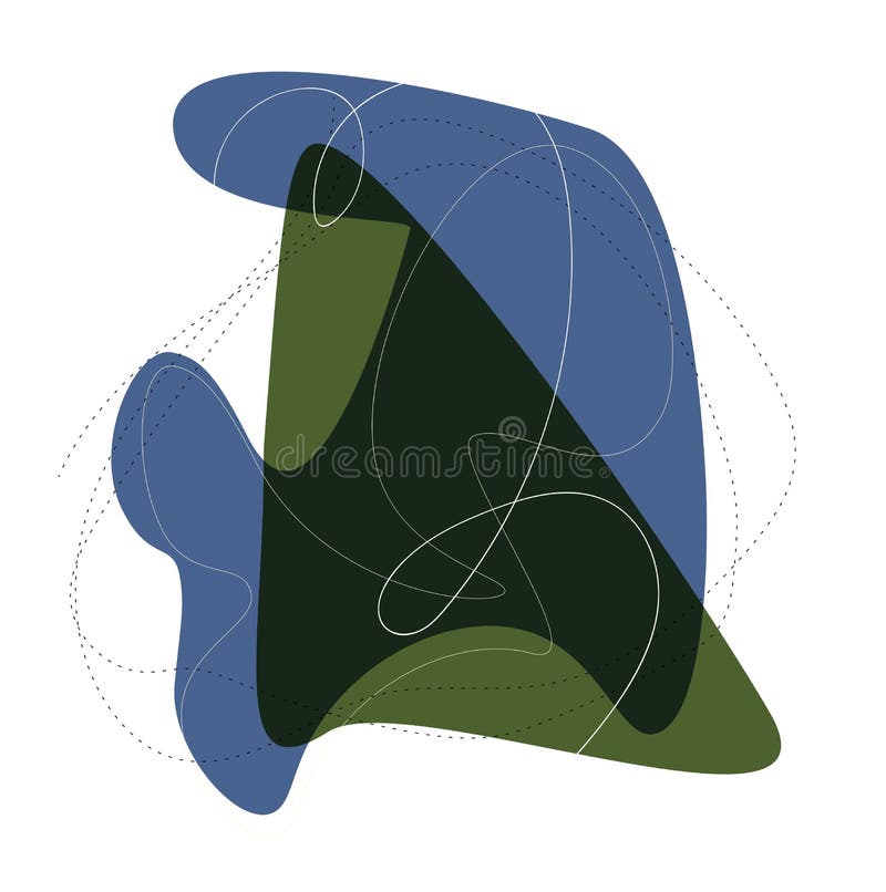 Abstract Composition of Blue and Green Shapes Using Transparency Stock ...