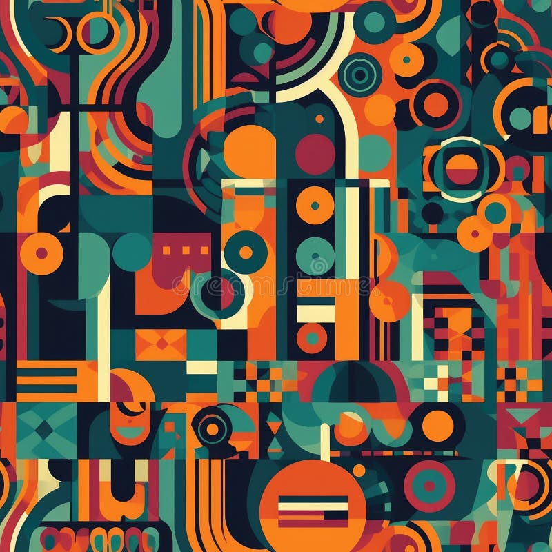 Abstract Composition with Bold Colors and Geometric Shapes. Infinite ...