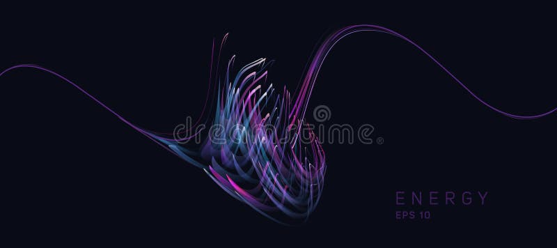 Abstract Composition of Bright Lines Forming Smoke or Fire Shape ...