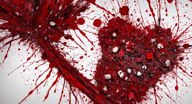 Crimson Dance - Abstract Blood Splatter Art. Generated Using AI Stock ...