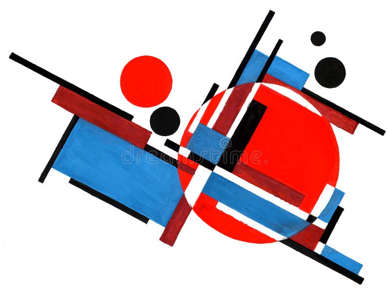 Abstract Composition of Circles and Rectangles Stock Illustration ...