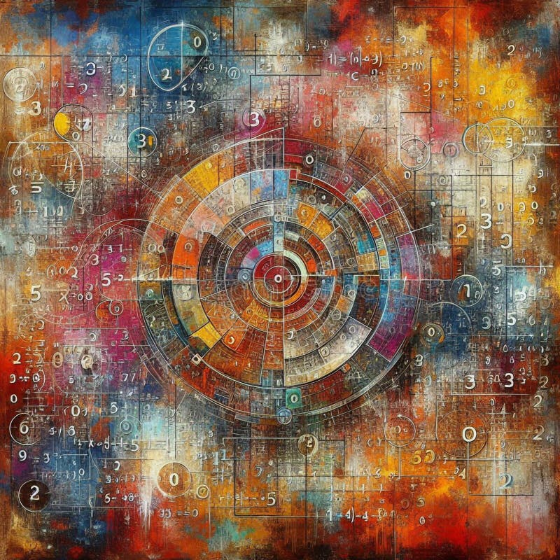 An Abstract Composition of a Circular Pattern with Concentric Rings and ...