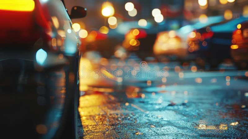 Abstract Composition of City Parking Area with Vehicle Blur and Soft ...