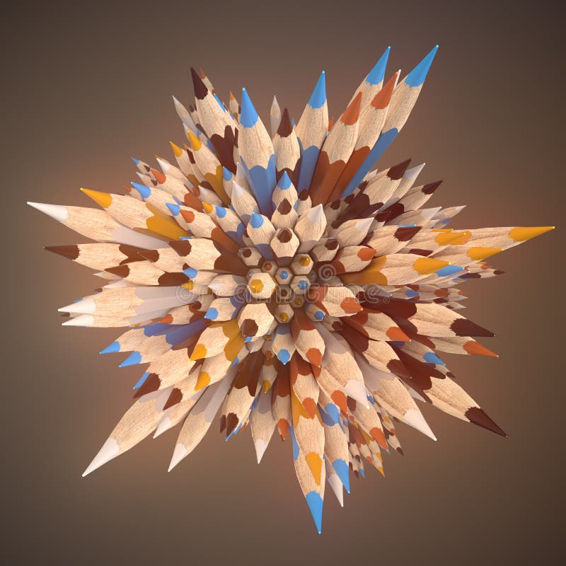 Abstract Composition of Colored Pencils Surrounded by Light Mist ...