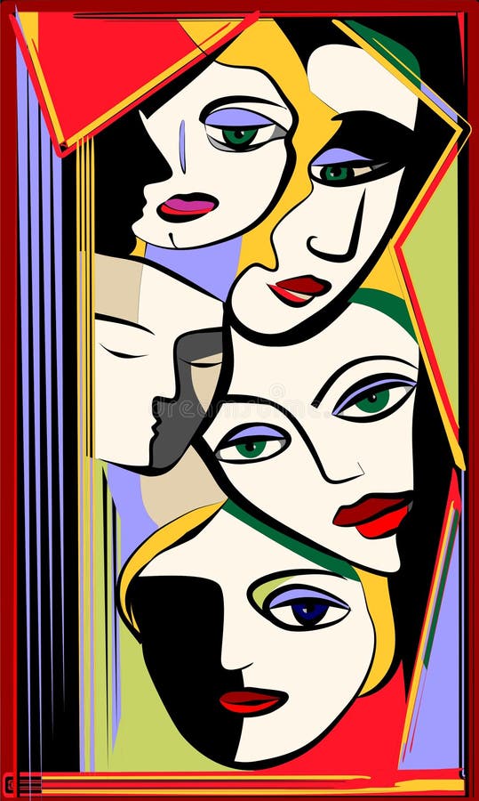 Abstract Composition 22-192 Stock Vector - Illustration of cubism ...