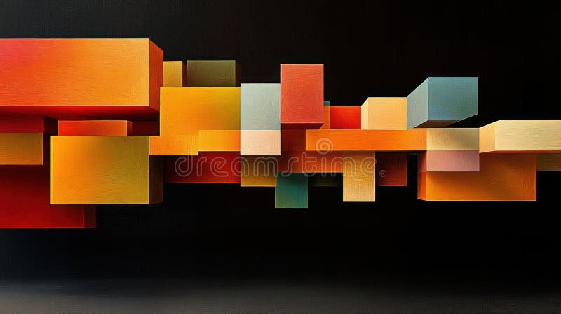 Abstract Composition of Colorful Geometric Blocks Creating a Modern ...