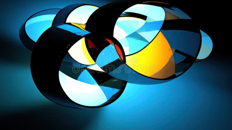 Abstract Composition of Colorful Glass Shapes Reflecting Light Stock ...
