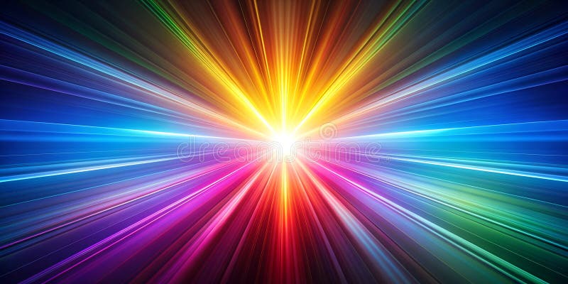Abstract Composition of Colorful Light Rays and Beams Converging ...