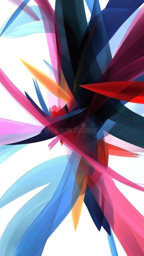 Abstract Composition of Colorful, Overlapping Shapes Creating a Dynamic ...