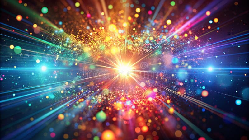 Abstract Composition of Colorful Particles Trapped in a Beam of Light ...