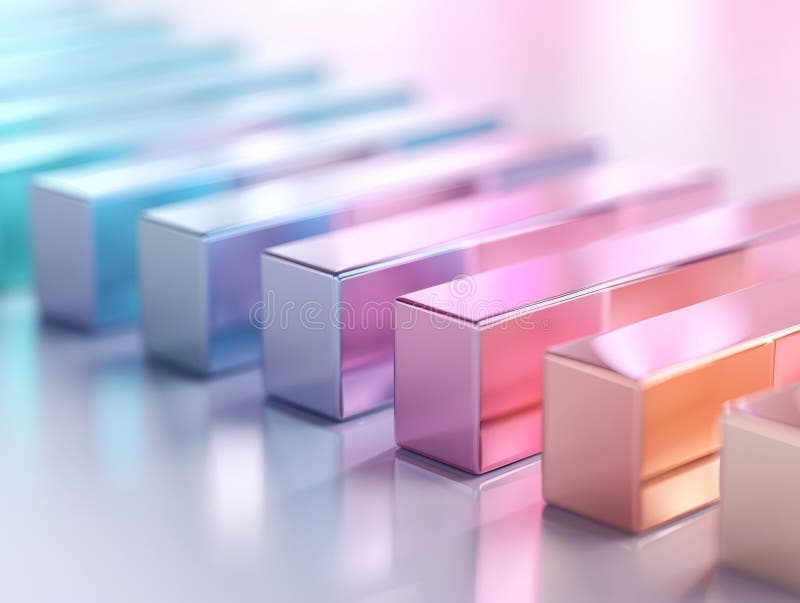 Abstract Composition of Colorful Rectangular Blocks with Metallic ...