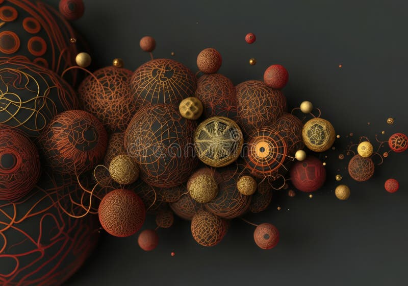 Abstract Composition of Colorful Spheres and Intricate Patterns in 3D ...