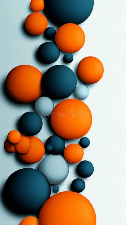 Abstract Composition with Colorful Spheres on White Background, Modern ...
