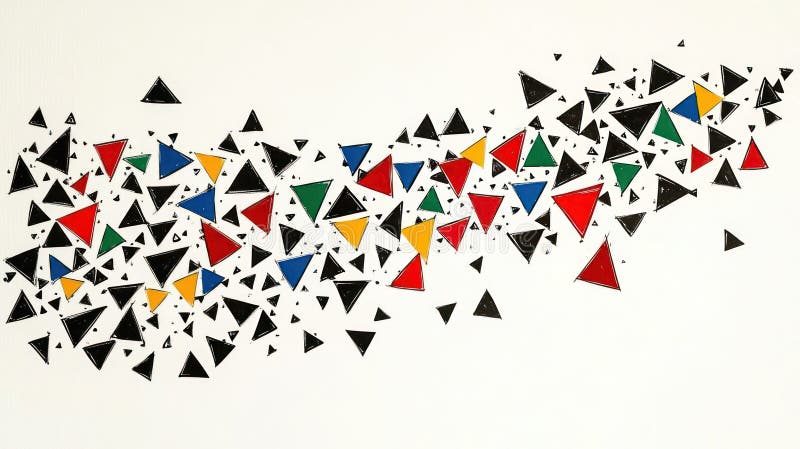 Abstract Composition of Colorful Triangles on a Light Background ...