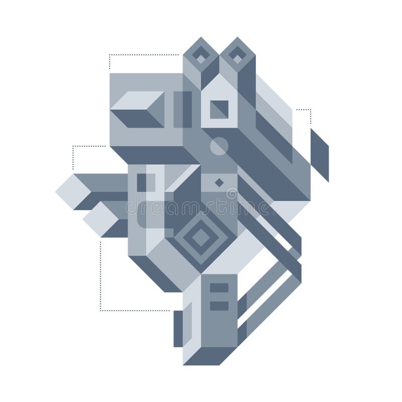 Abstract Composition of Complicated Geometric Shapes Stock Vector ...