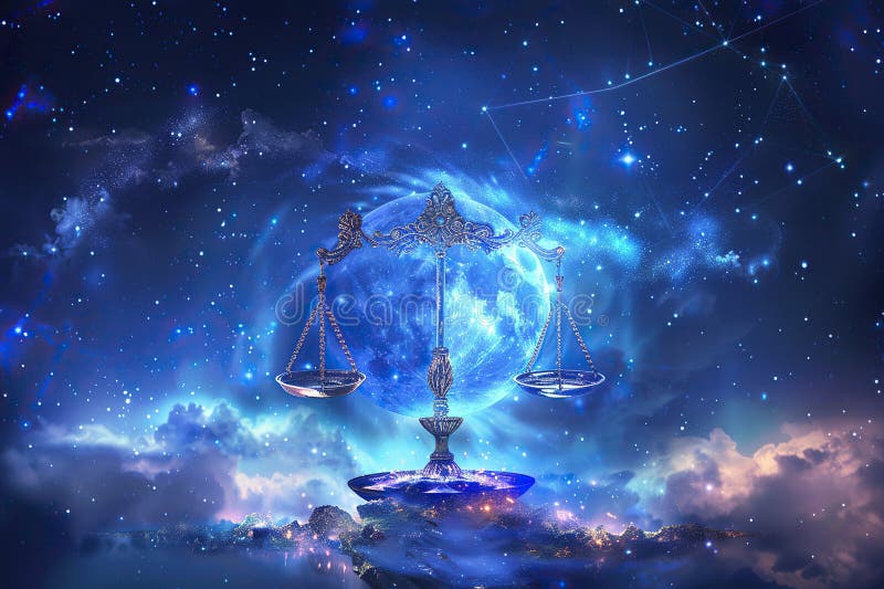 Abstract Composition with Concept of Libra Zodiac Sign Symbol Stock ...