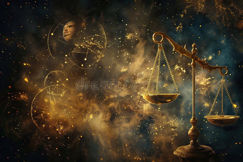 Abstract Composition with Concept of Libra Zodiac Sign Symbol Stock ...