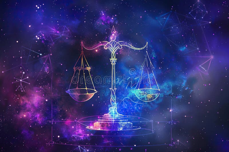 Abstract Composition with Concept of Libra Zodiac Sign Symbol Stock ...