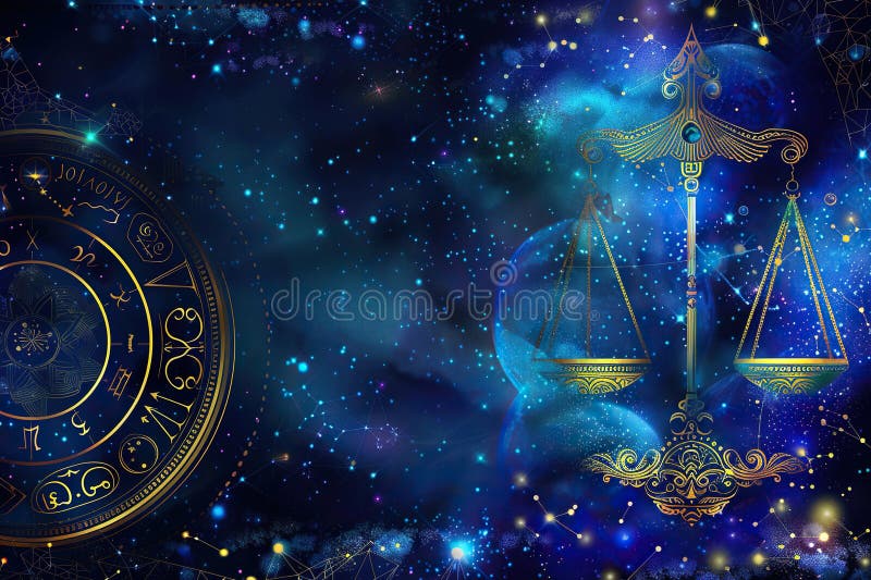 Abstract Composition with Concept of Libra Zodiac Sign Symbol Stock ...