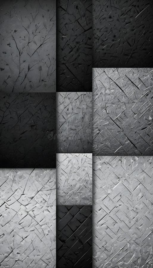 An Abstract Composition of Contrasting Textures and Geometric Patterns ...