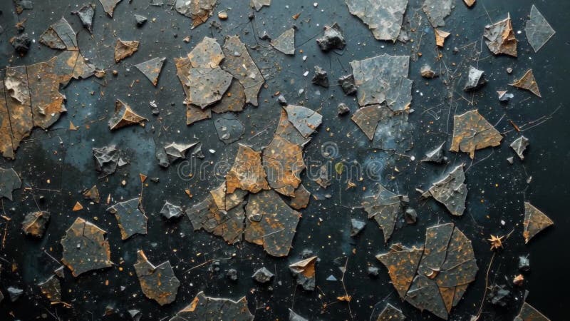 Abstract Composition of Cracked and Flaking Paint on a Dark Surface ...