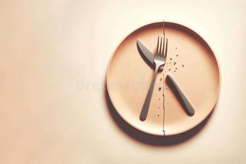 Abstract Composition with Cracked Plate, Fork and Broken Knife, Space ...