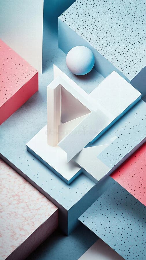 Isometric Composition Geometric Shapes Pastel Pink Background Stock Photos - Free & Royalty-Free ...
