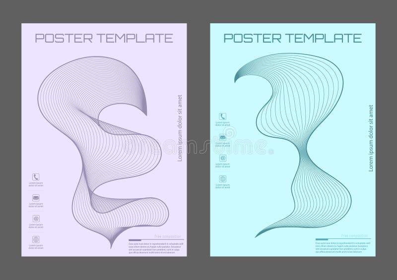 Abstract Composition of Curved Lines. a Template for a Cover, Poster ...