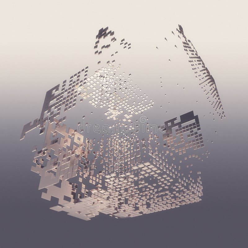 Abstract Composition 3d Cubes Stock Illustration - Illustration of ...