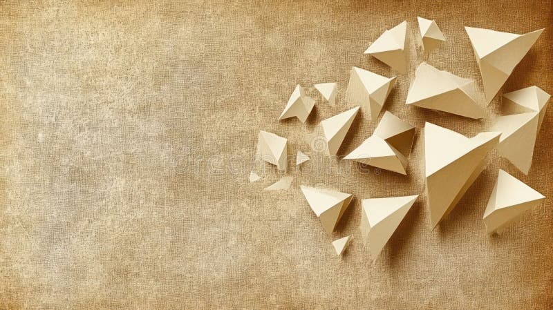 Abstract Composition of 3D Pyramid Shapes on a Textured Background ...