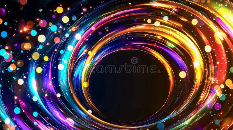 Abstract Composition in Dark Colors, with Lots of Bright, Luminous Dots ...