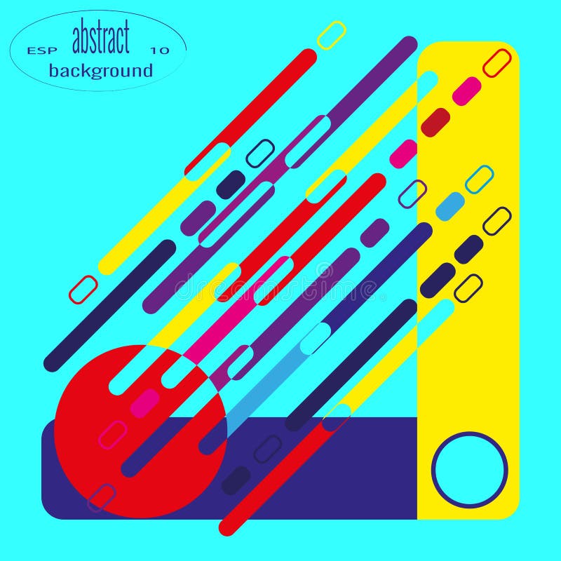 Abstract Composition of Diagonal Lines and Geometric Shapes in Bright ...