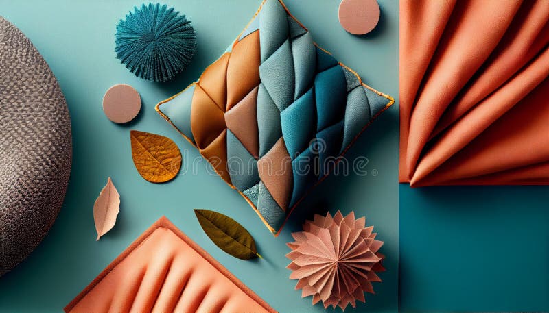 Abstract Set of Fabrics, Colourful Textile Samples, Different Types of ...