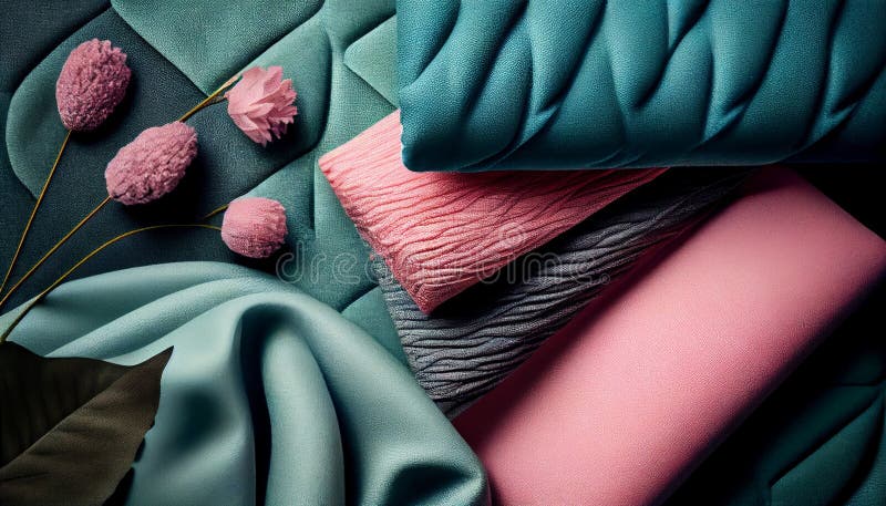 Abstract Set of Fabrics, Colourful Textile Samples, Different Types of ...