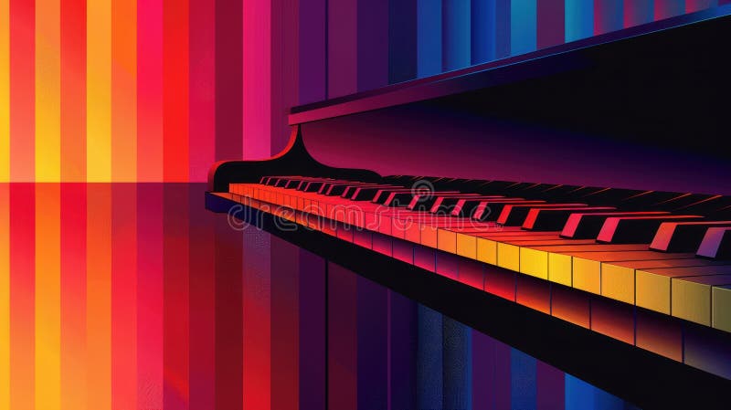 Colorful Abstract Vector Illustration Featuring Piano Keys and Vibrant ...