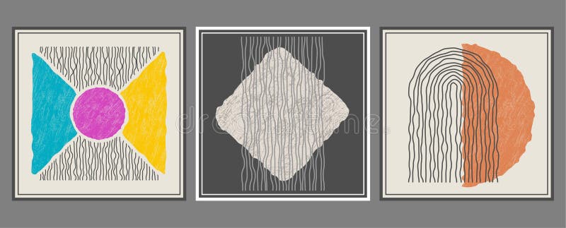 Abstract Composition of Distorted Geometric Shapes Stock Vector ...