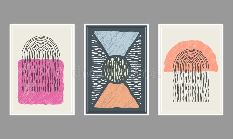 Abstract Composition of Distorted Geometric Shapes Stock Vector ...