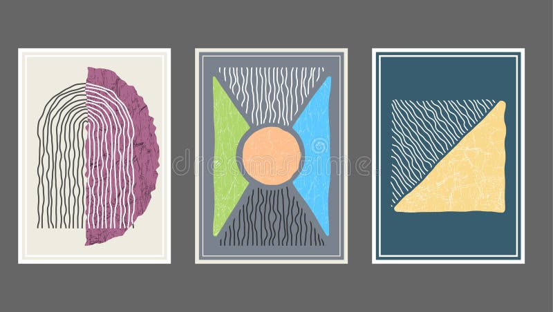 Abstract Composition of Distorted Geometric Shapes Stock Vector ...