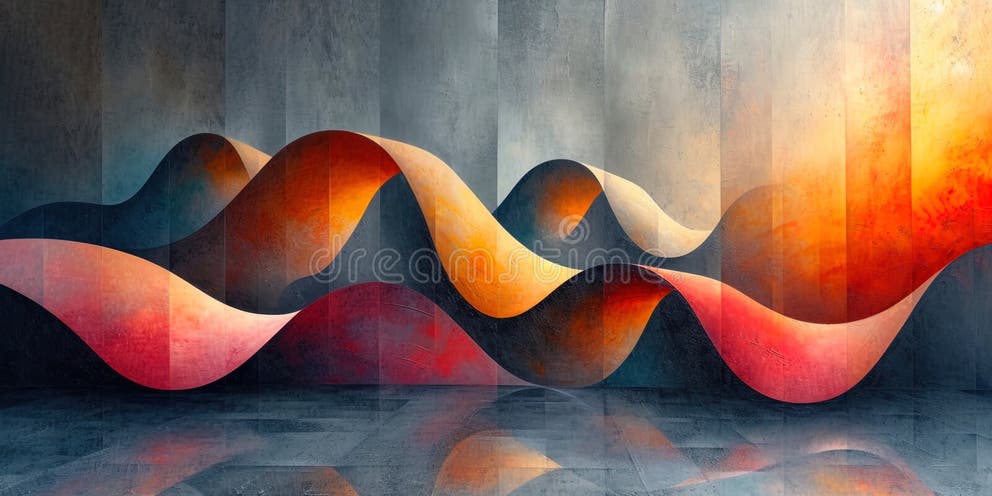 An Abstract Composition with a Distorted Perspective, Where Geometric ...