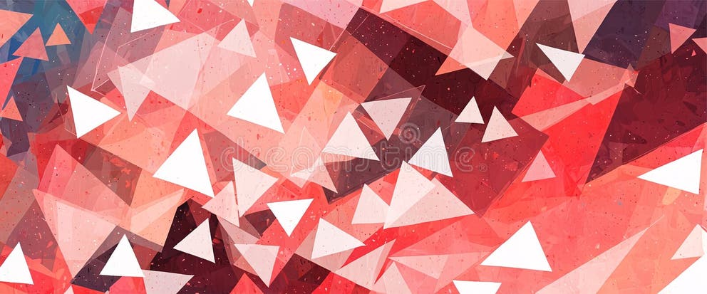 Abstract Composition Dominated by Overlapping Triangles in Shades of ...