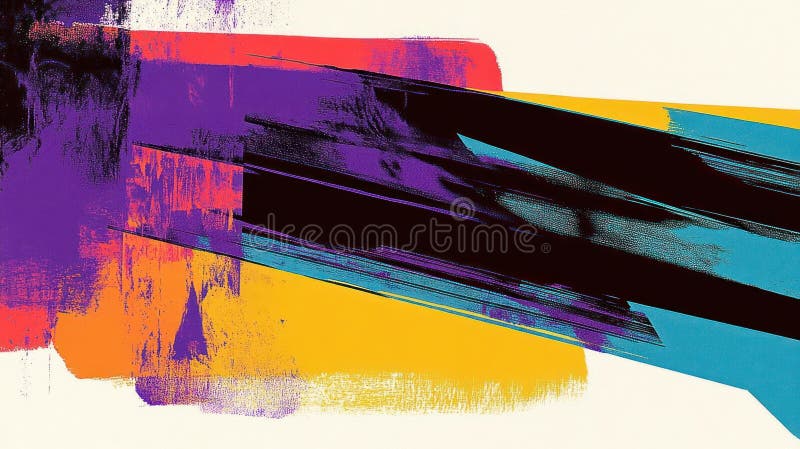 Abstract Composition Featuring Bold Colors and Dynamic Brush Strokes ...