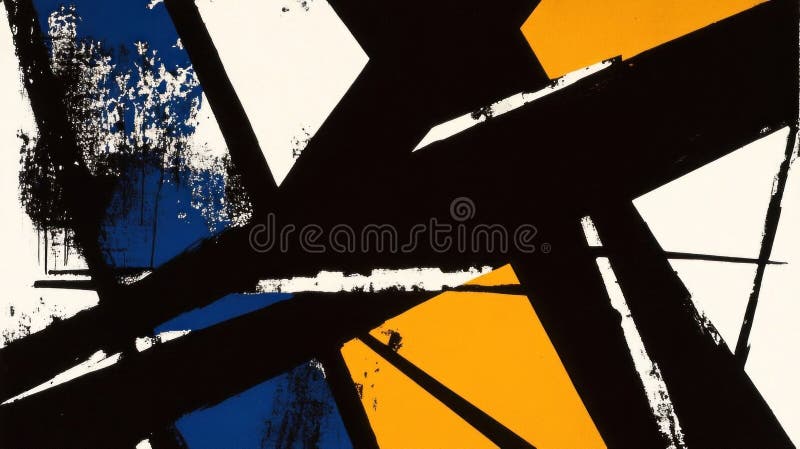 Abstract Composition Featuring Bold Colors and Dynamic Shapes, Evoking ...