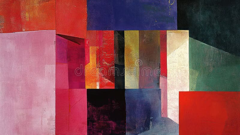 Abstract Composition Featuring Bold Colors and Geometric Shapes ...
